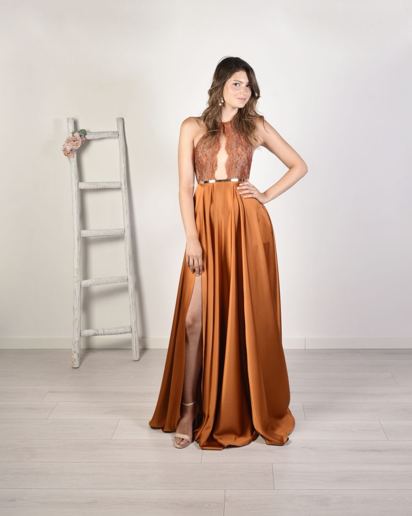 Vestido DYLAN COBRE - Mabel Galindo